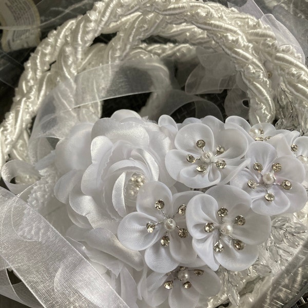 White Wedding Lasso - Silk Flower Wedding Lasso - Lazo Para Boda - Lazo ...