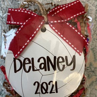 Volleyball Christmas Ornament, Personalized Volleyball Ornament ...