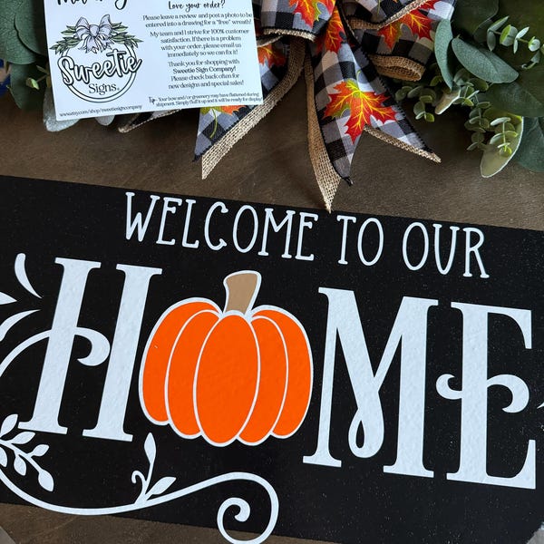 Fall Front Door Decor | Fall Door Hanger | Fall Welcome Sign | Seasonal ...