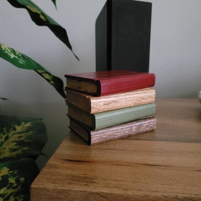 Book Coasters Wooden Bookish Gift Bookish Decor Handmade Cute Coasters ...