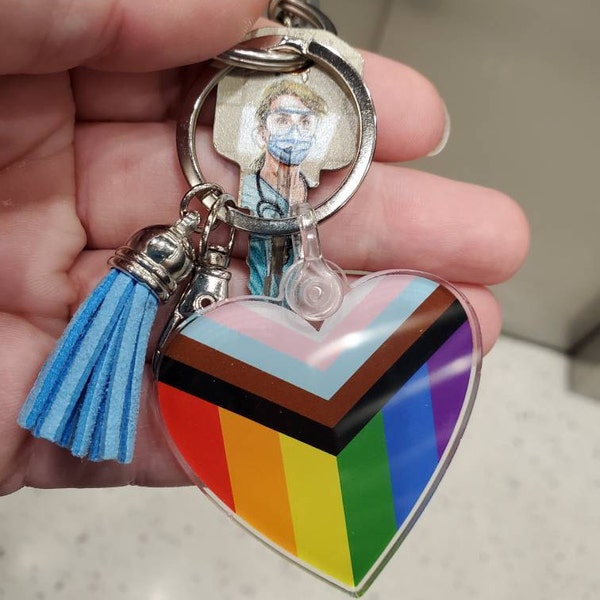 Progressive Pride Flag Keychain, Pride Keychain, Daniel Quasar Pride ...
