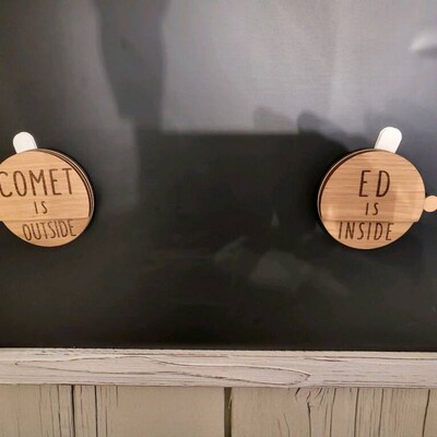 The Cat is Inside/outside Door Sign Wood Pet Reminders Sign Cat Lover ...