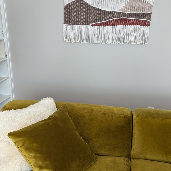 Ocean Macrame Wall Hanging, Modern Wave Fiber Art, Hand Woven Tapestry ...