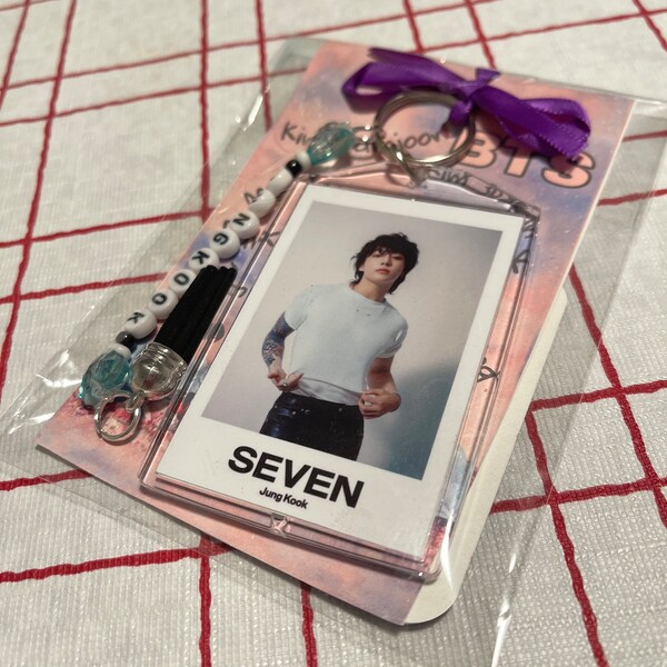 BTS Inspired Double Sided Jungkook Seven Keychain , Kpop Keychains, Kpop Bias Keychain, JK ...