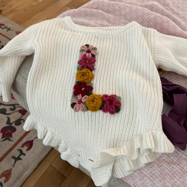 EMBROIDERED BABY ROMPER - Custom Baby Romper, Hand Embroidered Newborn ...