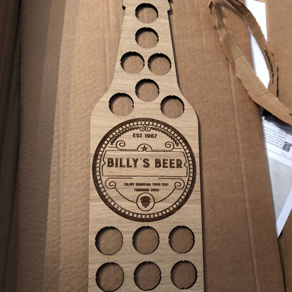Personalised Beer Bottle Wall Art for Home, Beer Cap Collector, Bottle ...