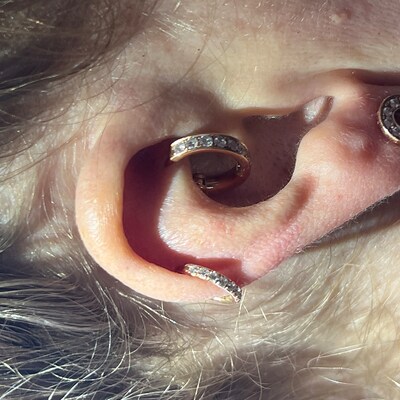 Solid Gold Ear Tunnels Diamonds 14k Ear Gauges Plugs Gauge Ear Lets ...