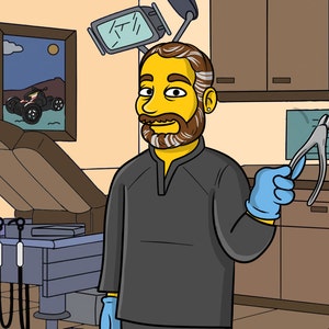 Simpsons Dentist Dentist Portrait Graduation Gift Gift for - Etsy