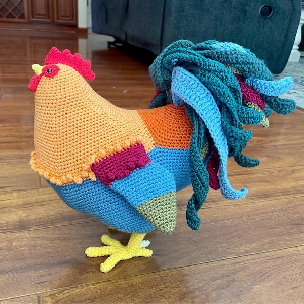 Rooster Crochet Pattern - Life-sized Amigurumi (PDF Pattern) - Etsy