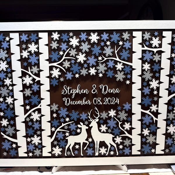 Snow Globe With Snowflakes Wedding Guest Book Alternative CUSTOM ORDER ...