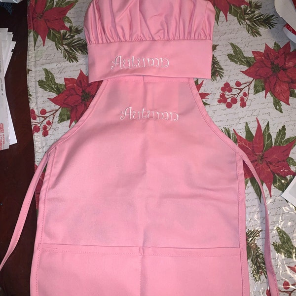 Personalized Embroidered Apron and Chef Hat Set - Etsy