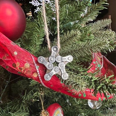Bicycle Chain Christmas Star Ornaments, Cyclist Gift, Bicyclist Gift ...