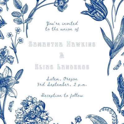 Wildflower Wedding Invitation Template Printable Wedding - Etsy