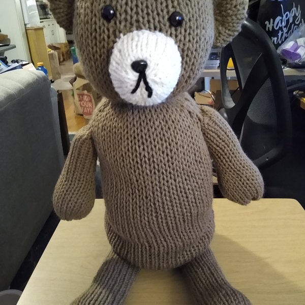 Teddy Bear - Circular Knitting Machine Pdf Pattern - Sentro Addi ...