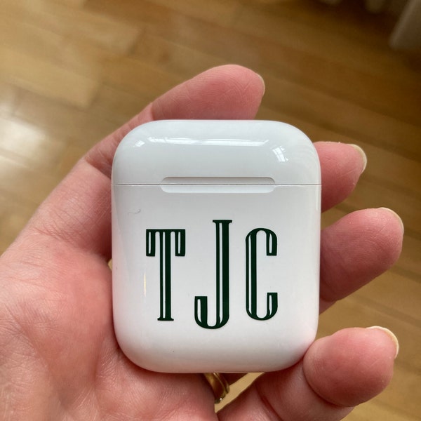 Apple Airpods | Small Monogram Decal | Free Shipping Decal | Custom ...