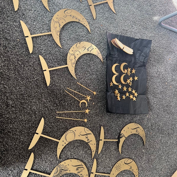 Crescent Moon Celestial Table Numbers - Etsy