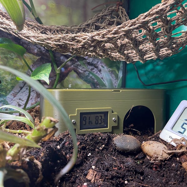 Reptile Humid Hide With Thermometer/hygrometer - Etsy