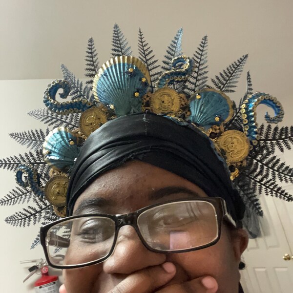 Orange Mermaid Crown, Mermaid Headband, Mermaid Headdress, Shell Crown ...