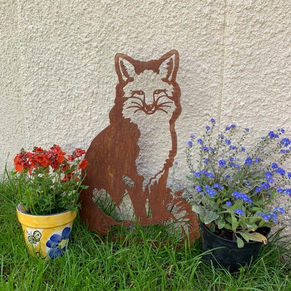 Rusty Metal Fox Garden Fox Fox Decoration - Etsy
