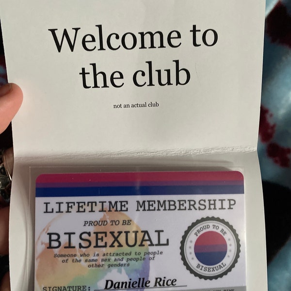 Bisexual Gay Pride Identity Card Lifetime Membership Card Lgbt