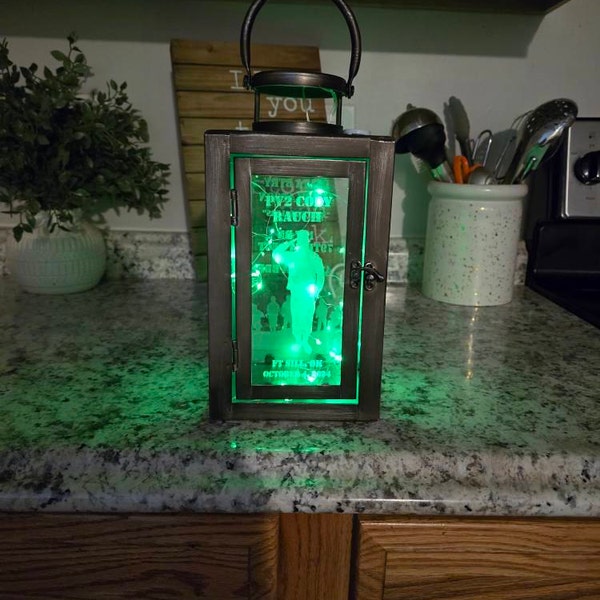 Forge Lantern - Etched Glass, Personalized - Etsy