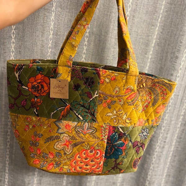 Quilted Velvet Patchwork Weekender - Etsy