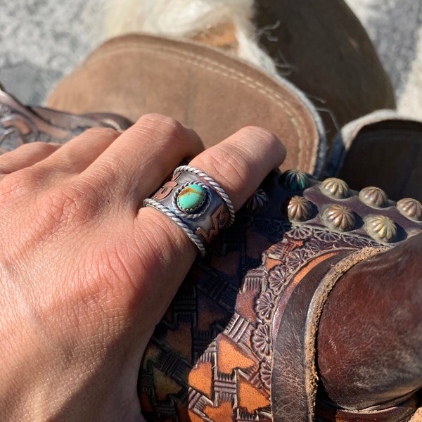 Sterling and Copper Cow Calf Ring // Sterling Silver Ring // Cattle ...