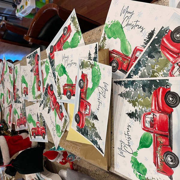 Truck Handprint Christmas Craft DIY, Baby's First Christmas, Toddler ...