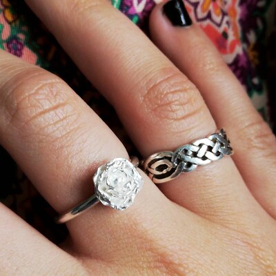 Satin Silver Ring, Elegant Matte Silver Band, Eco-friendly Jewellery ...