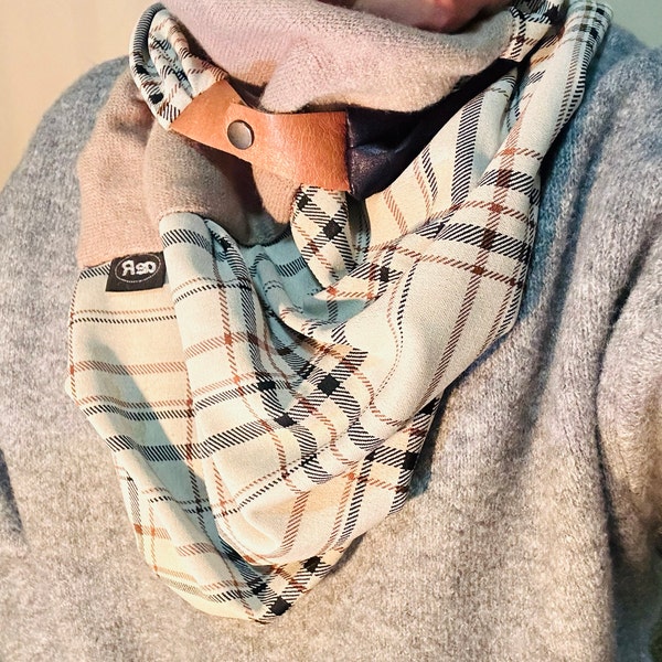 Handmade by Kata in UK Triangle Scarf Option of Black and Grey Neck ...