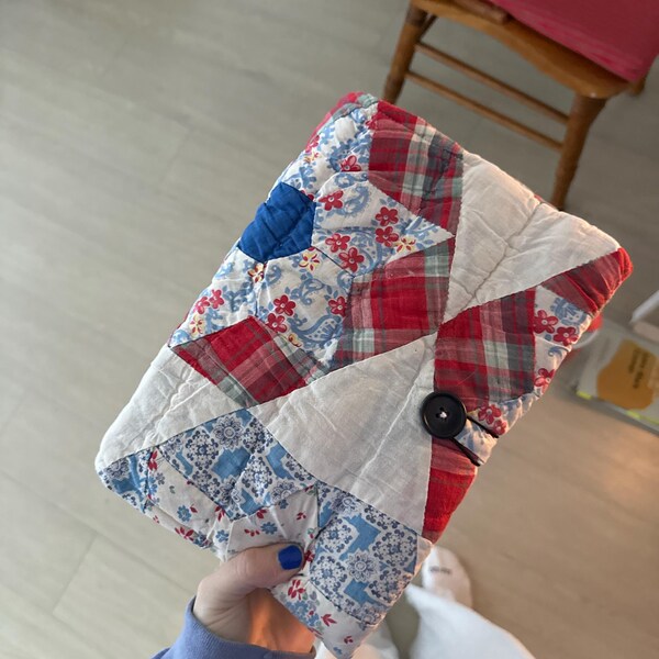 Handmade Quilted Journal Cover, Vintage Quilt Journal Cover ...