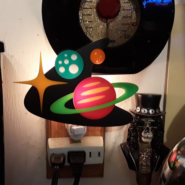 Mid Century Modern Night Light | "space" Design | Space Age Light ...