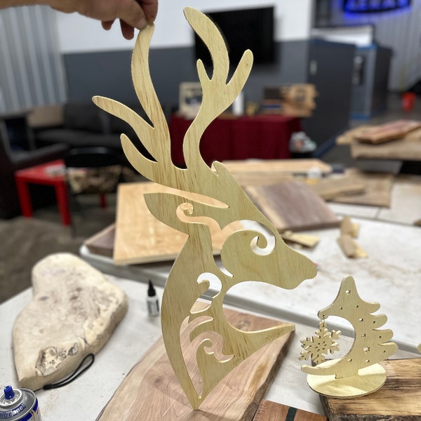 Christmas Reindeer Decor Digital File 3-4 Mm for Laser and CNC | Ai Svg ...