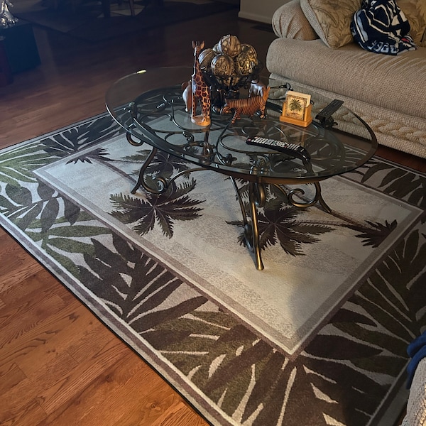 Palm Trees Area Rug, Palm Trees Carpet, Palm Trees Rectangle Rug, Large ...