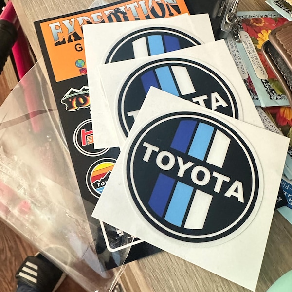 Toyota Retro Vintage Decal Sticker Round 4 Inch 3 Stripe - Etsy