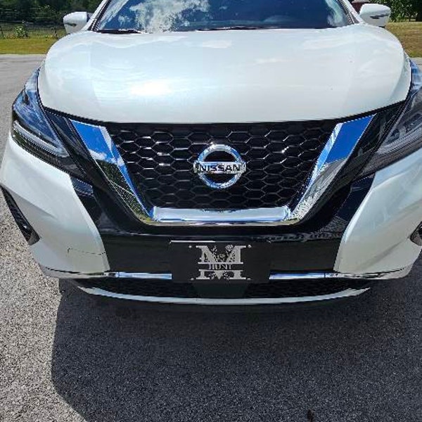 Diamond Etched Personalized License Plate: Floral Monogram Car Tag - Etsy