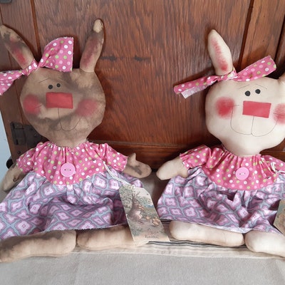 Bunny Jo Epattern...primitive Country Spring Easter Rabbit Cloth Doll ...