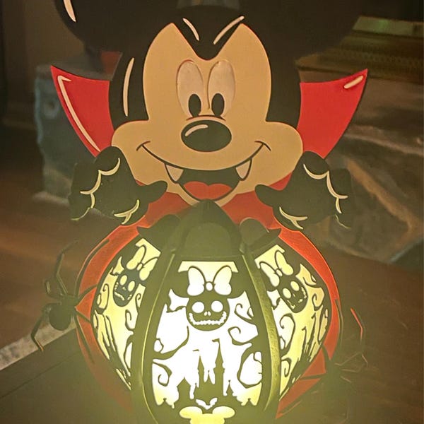 Mouse Shadow Box, Mouse Lantern SVG for Cricut, Cartoon Lantern ...