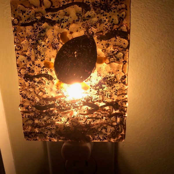 1 of a Kind Nightlight, Fused Glass White Nightlight, Unique Home Decor ...