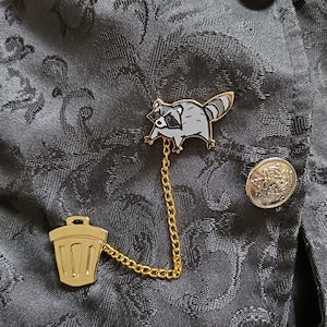 Raccoon Hard Enamel Pin Set Trash Dwellers Gold Plating - Etsy