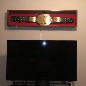 Wrestling Belt 54 Display Case Cabinet W/98% UV Acrylic Door Lockable w ...