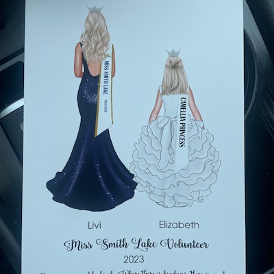 Personalized Pageant Sisters Portrait 5x7 8x10 Pageant Keepsake ...