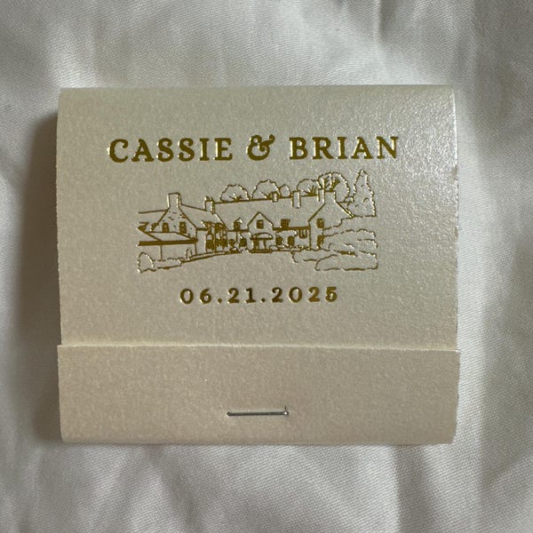 Foiled Wedding Matchboxes #29 - Custom Venue Wedding Matches, Matchbox ...