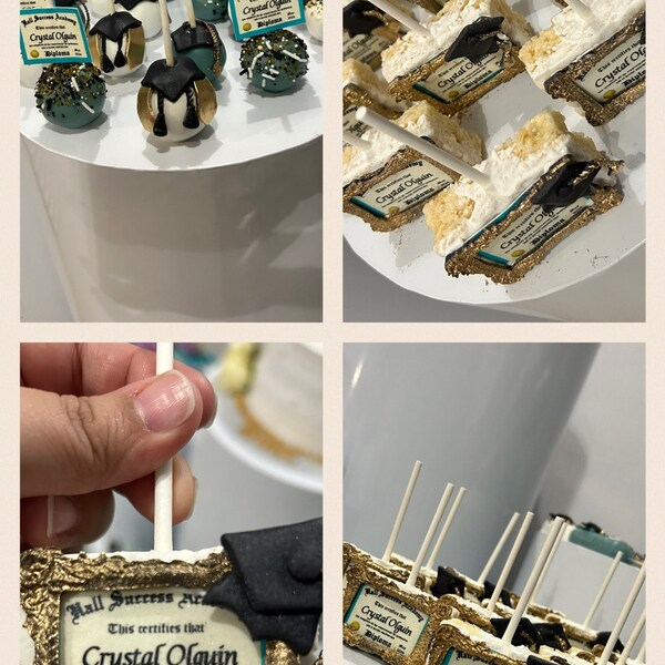 20 Edible Graduation Diplomas for Cupcakes or Rice Crispy Treats ...