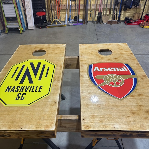 Set of Two Custom Logos for Cornhole Boards, Printing of 2 Business or ...