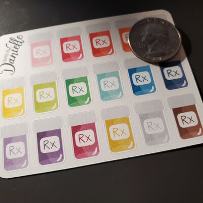 Medicine Stickers RX Tracker Stickers Vitamin Reminder - Etsy