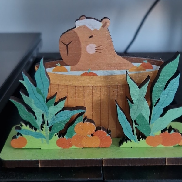 Capybara Spa Onsen Desk Companion - Cute Capybaras Gift - Kawaii Desk ...