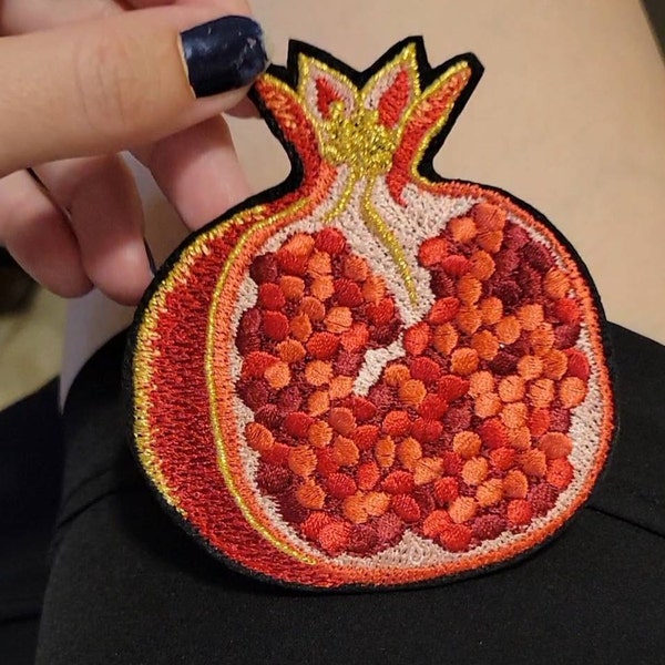 Pomegranate Embroidered Iron on Patch - Etsy