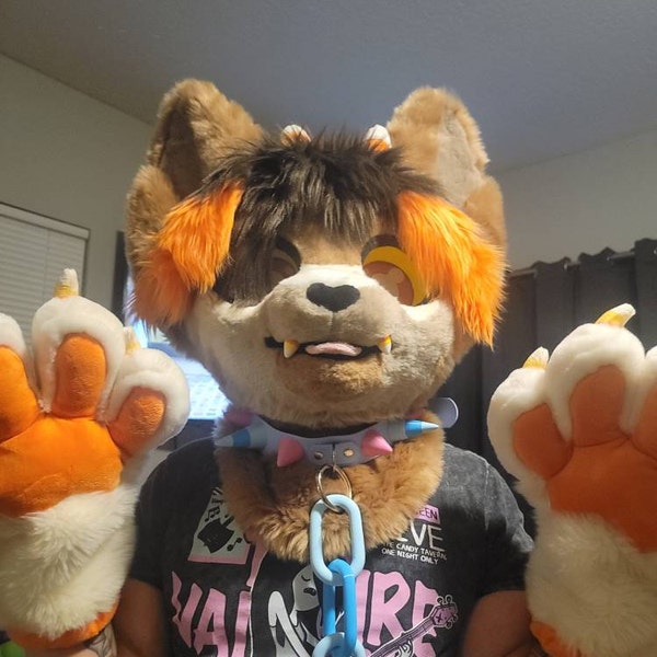 Sage Green / Khaki Chunky Spike Collar | Fursuit Collar | Cosplay ...