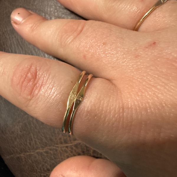 Tiny Initial Ring, Gold Fill or Sterling Silver, Personalizable Letter ...